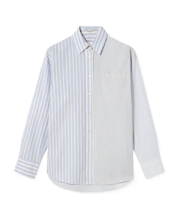 Stella McCartney Multi-way Stripe Pattern Cotton Shirt