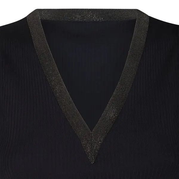 Brunello Cucinelli V-neck Sleeveless Ribbed Top