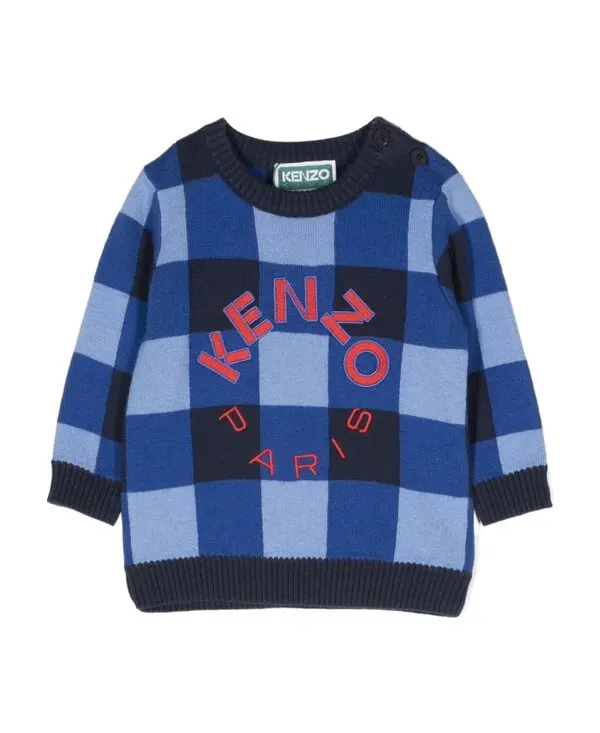 Kenzo Round Neck Long-sleeved Sweater - Blue