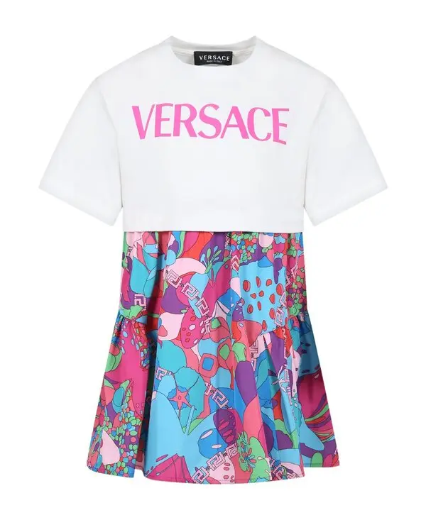 Versace Graphic-print Cotton Flared Dress