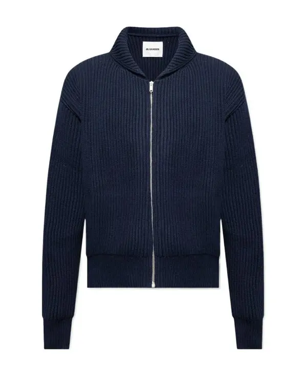 JIL SANDER Ribbed Zip-up Cardigan