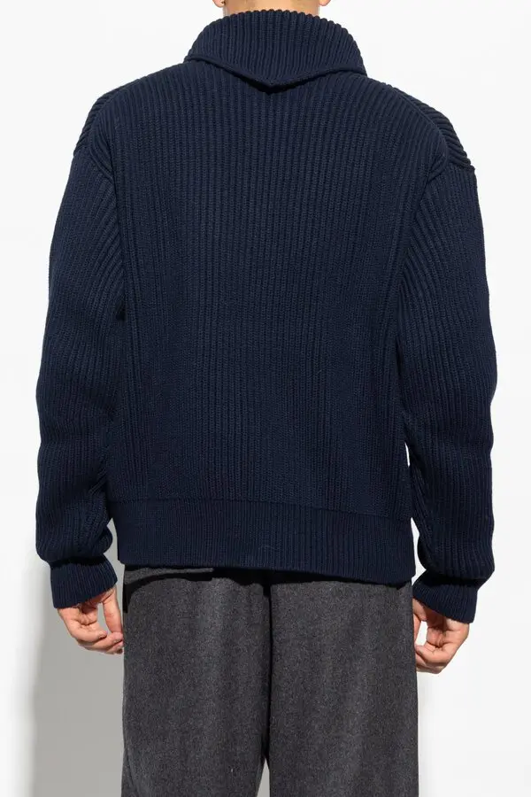 JIL SANDER Ribbed Zip-up Cardigan