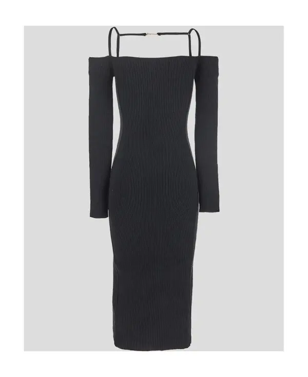Jacquemus Sierra Off-shoulder Long-sleeved Dress