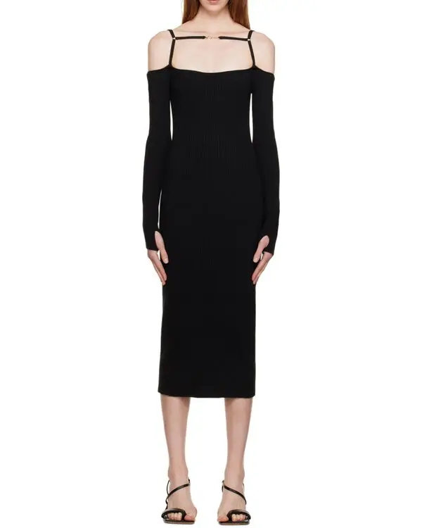 Jacquemus Sierra Off-shoulder Long-sleeved Dress