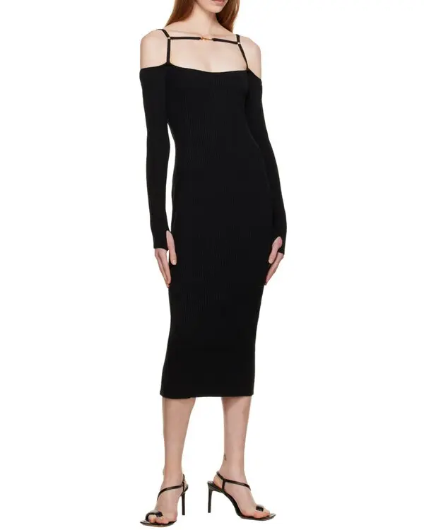 Jacquemus Sierra Off-shoulder Long-sleeved Dress