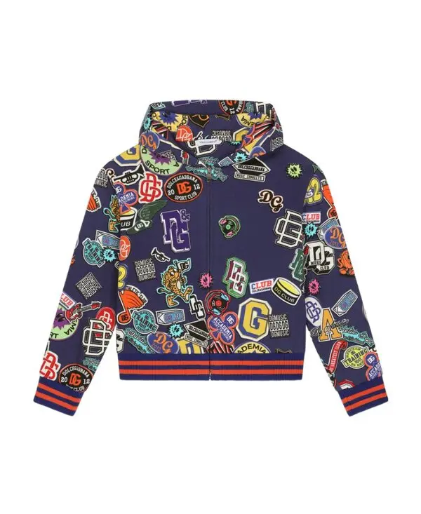 Dolce & Gabbana Sticker-print Zip-up Hoodie