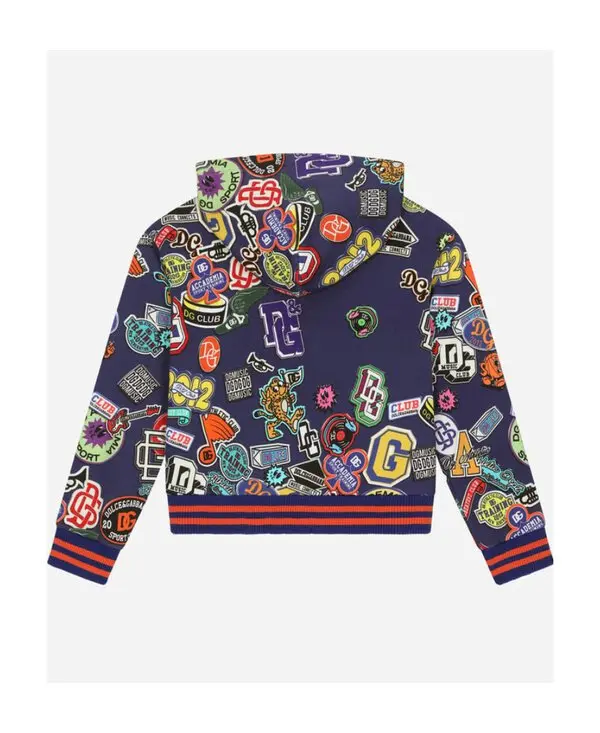 Dolce & Gabbana Sticker-print Zip-up Hoodie