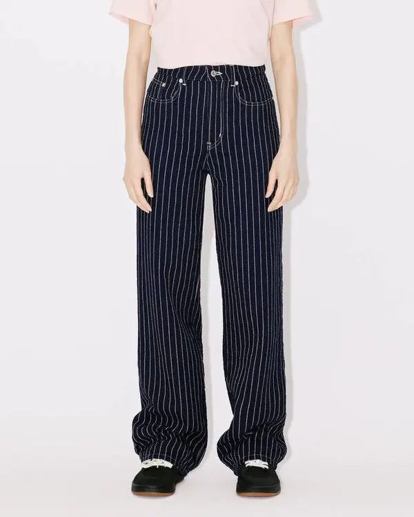 Kenzo Sashiko Stitch Wide Leg Jeans