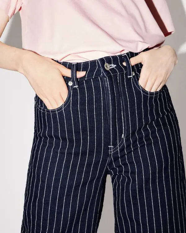 Kenzo Sashiko Stitch Wide Leg Jeans