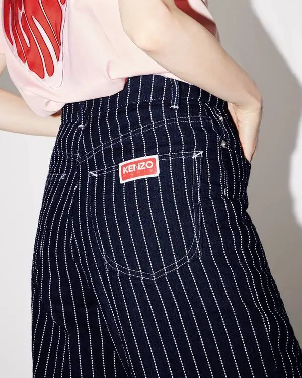 Kenzo Sashiko Stitch Wide Leg Jeans