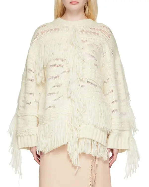 Stella McCartney Oversized Fringed Knitted Jumper