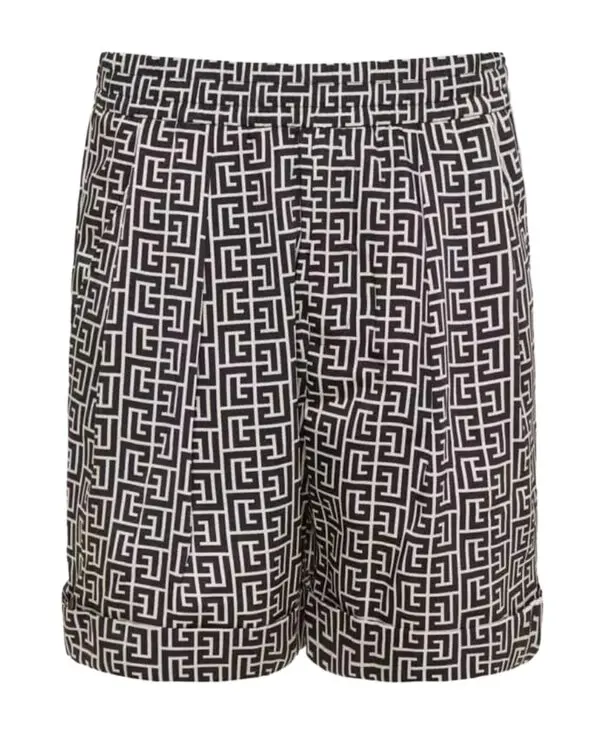 Balmain Monogram-print Bermuda Shorts