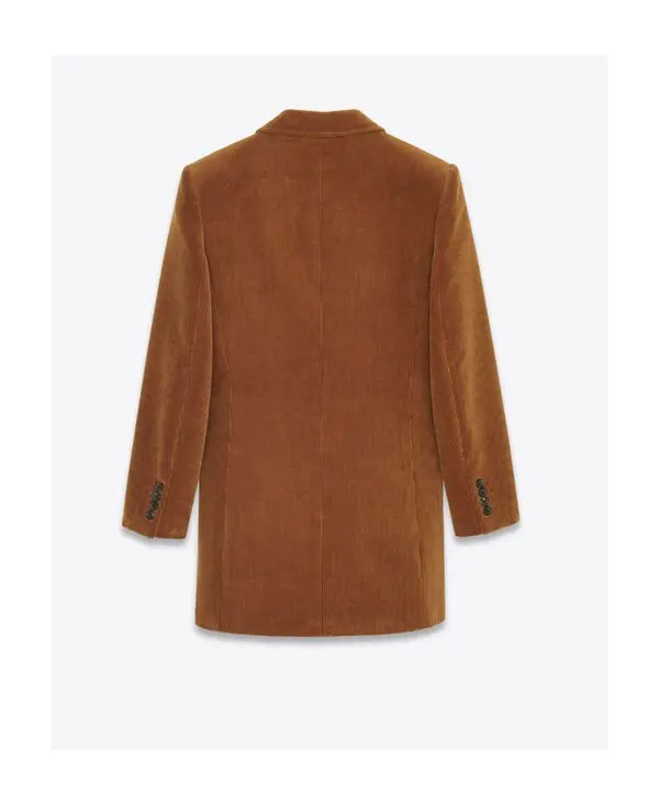Saint Laurent Single-breasted Jacket In Corduroy
