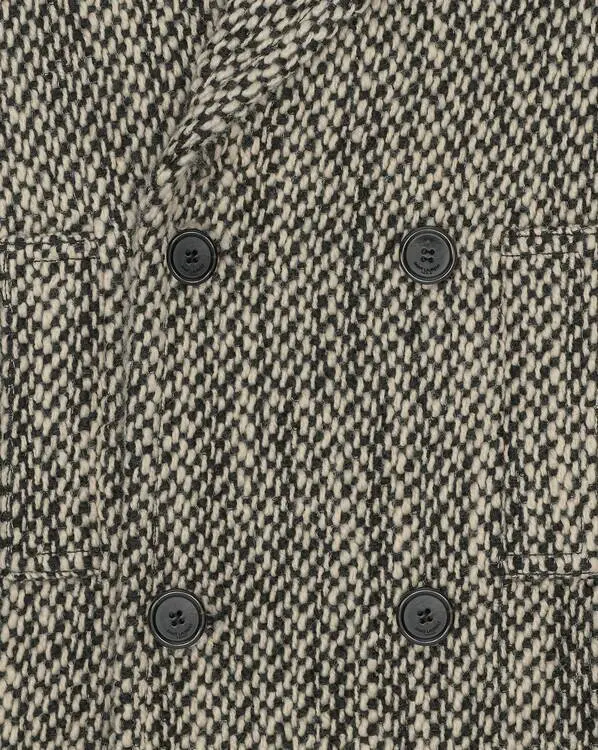 Saint Laurent Double-breasted Coat In Tweed