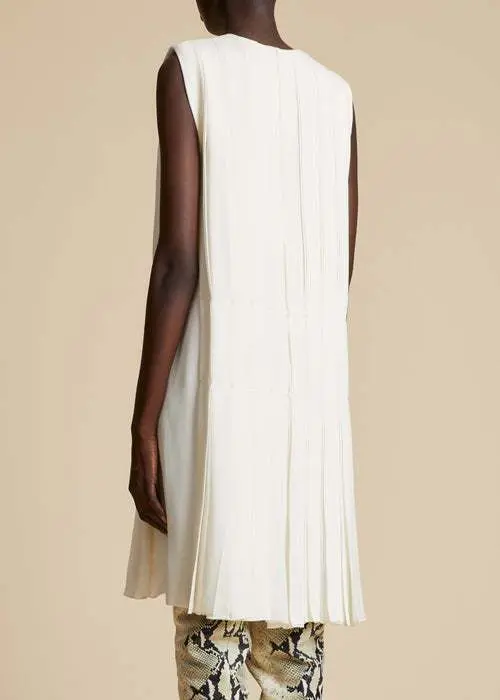 Khaite The Blaz Pleated Silk Minidress