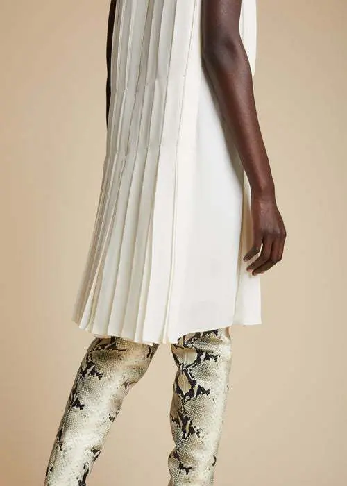 Khaite The Blaz Pleated Silk Minidress