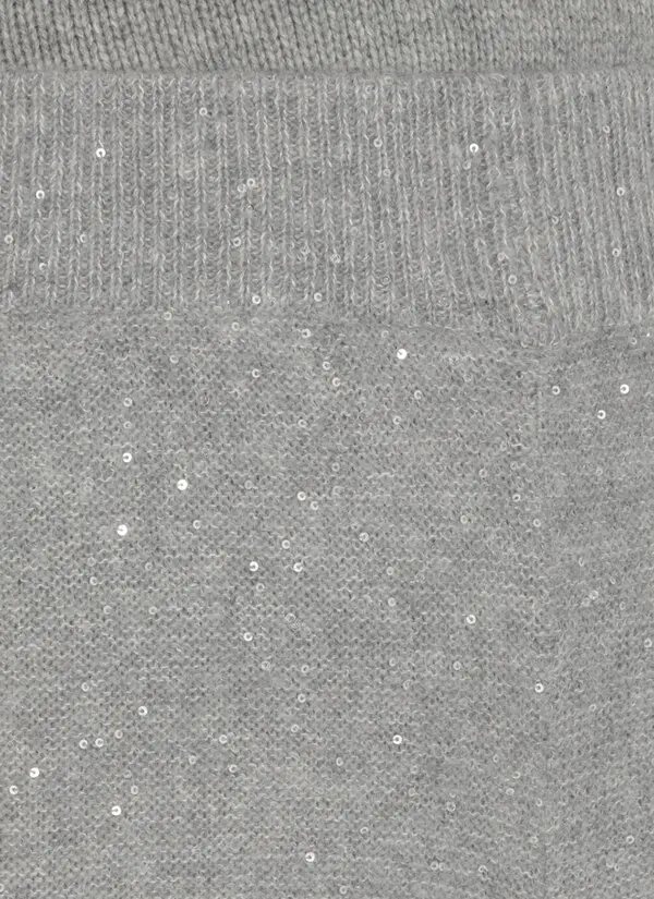 Fabiana Filippi Sequin-embellished Wide-leg Knitted Trousers - Gray