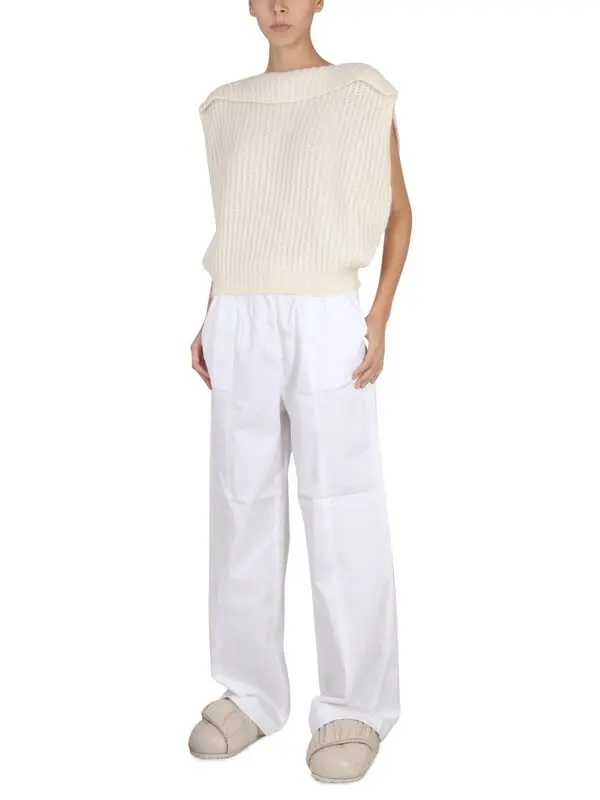Fabiana Filippi Straight-leg Elasticated-waistband Trousers - White