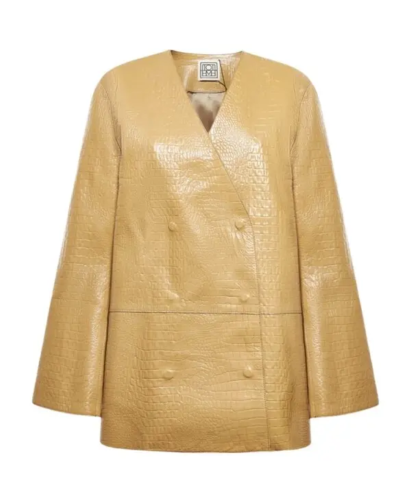 TOTEME Crocodile-embossed Single-breasted Blazer