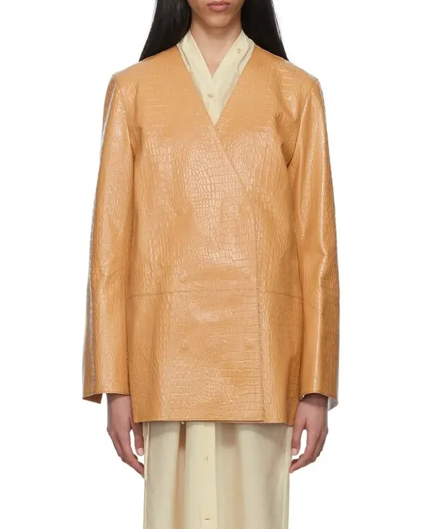 TOTEME Crocodile-embossed Single-breasted Blazer