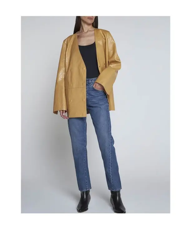 TOTEME Crocodile-embossed Single-breasted Blazer