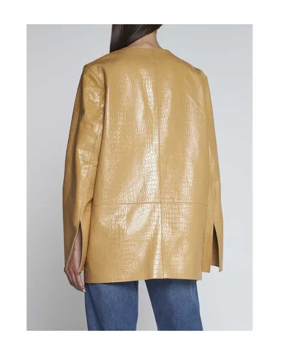 TOTEME Crocodile-embossed Single-breasted Blazer