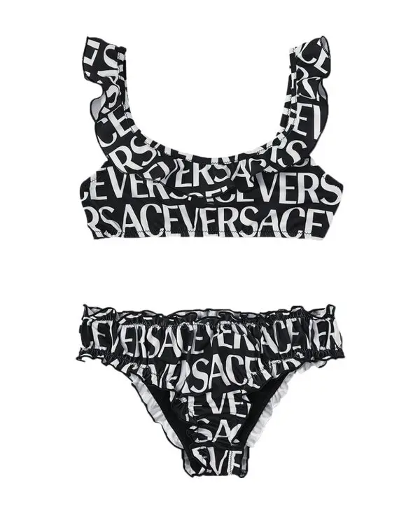 Versace All-over Logo-print Bikini Set