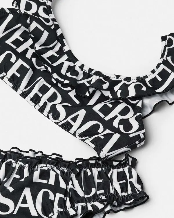Versace All-over Logo-print Bikini Set