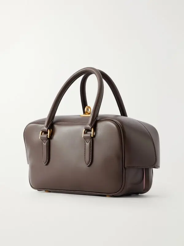 Balenciaga Le 7 Bowling Full-grain Leather Shoulder Bag