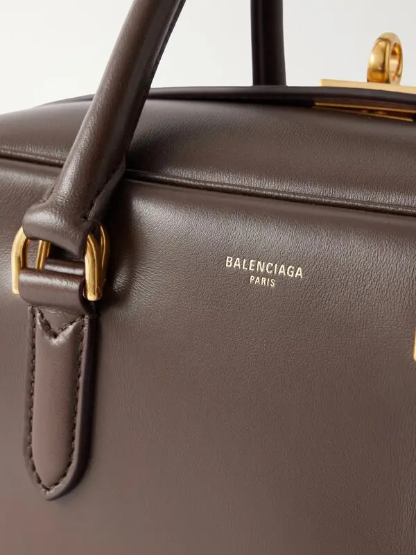 Balenciaga Le 7 Bowling Full-grain Leather Shoulder Bag