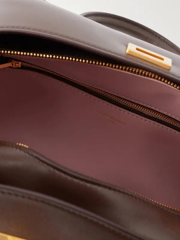Balenciaga Le 7 Bowling Full-grain Leather Shoulder Bag - Brown
