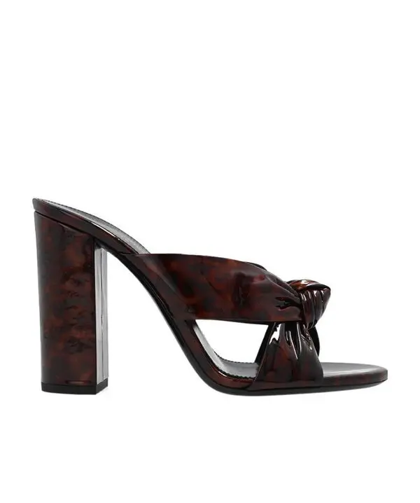 Saint Laurent Tortoiseshell-effect Twist-detail Sandals - Black