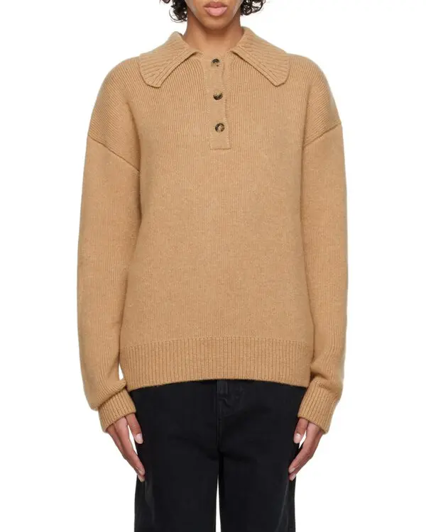 Khaite Bristol Polo-collar Ribbed Knitted Jumper