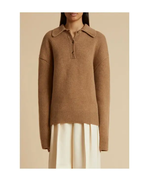 Khaite Bristol Polo-collar Ribbed Knitted Jumper