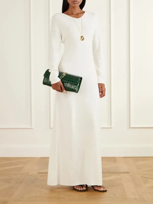 LIFFNER Belted Croc-effect Leather Clutch - Green