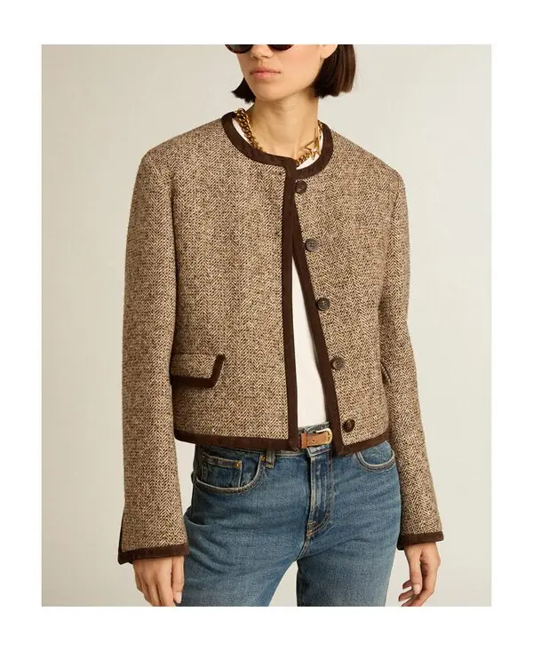 GOLDEN GOOSE Cropped Jacket With Button Fastening