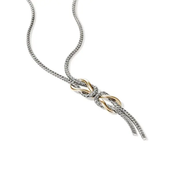 JOHNHARDY Infinite Love Knot Necklace, Gold 1.8mm