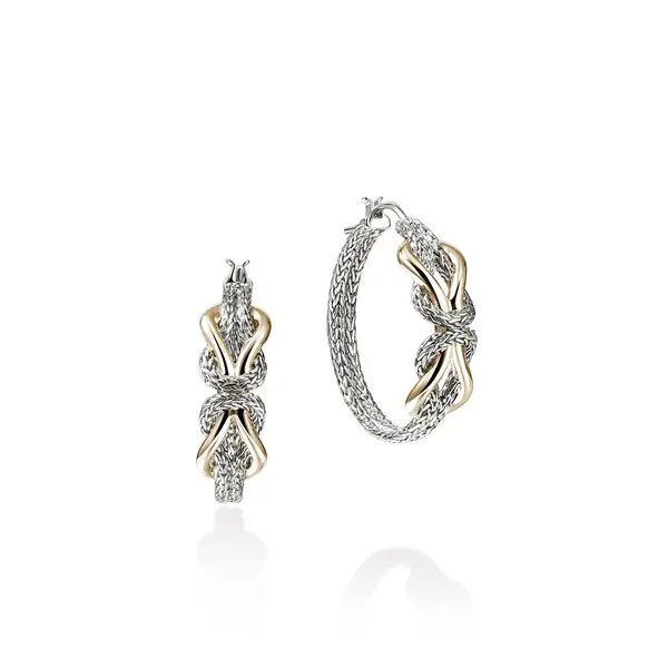 JOHNHARDY Infinite Love Knot Hoop Earrings, Gold 27.5mm