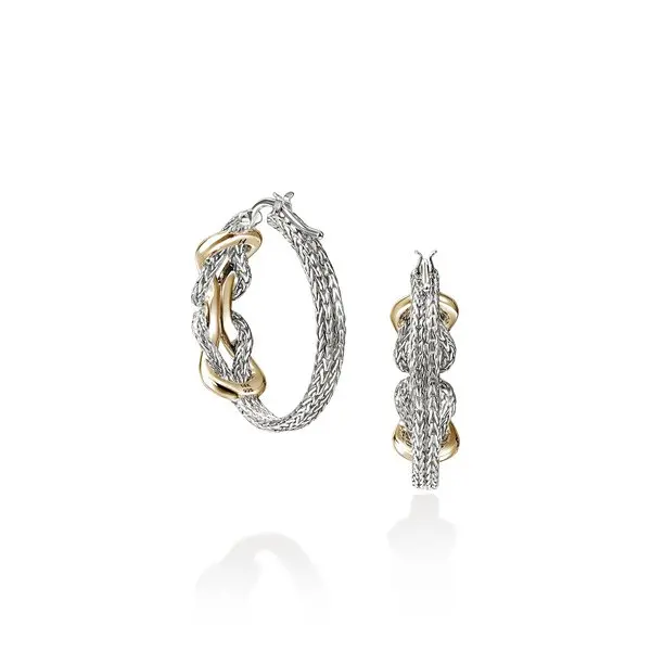 JOHNHARDY Infinite Love Knot Hoop Earrings, Gold 27.5mm