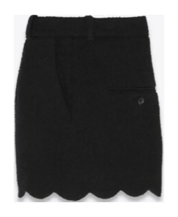 Saint Laurent High-waisted Scallop-edge Shorts