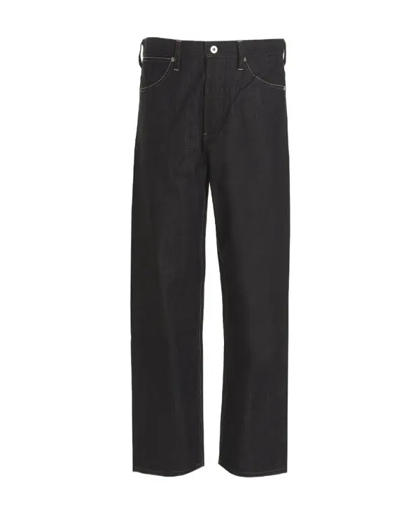 JIL SANDER Logo Patch Straight Leg Jeans