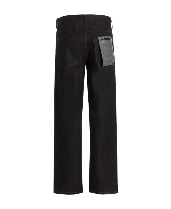 JIL SANDER Logo Patch Straight Leg Jeans