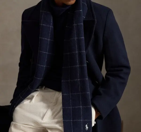 Polo Ralph Lauren Check Embroidered Scarf - Hunter Navy