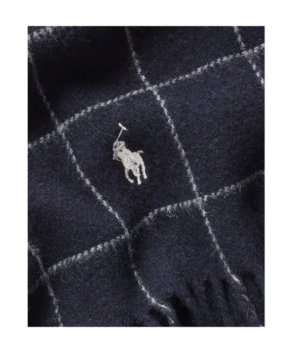 Polo Ralph Lauren Check Embroidered Scarf - Hunter Navy