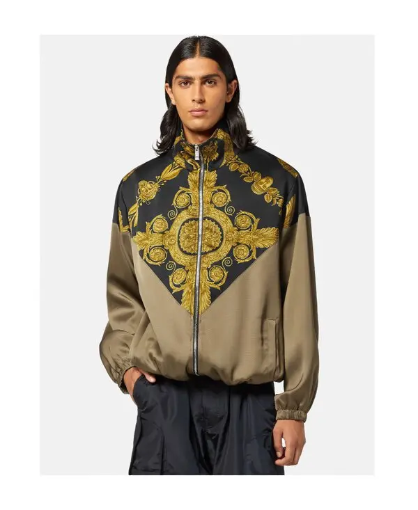 Versace Baroque Pattern Zip-up Track Jacket