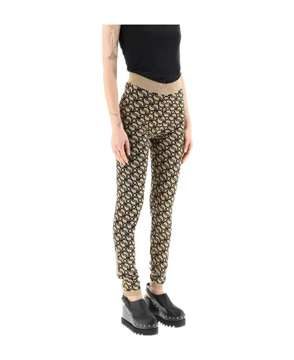 Stella McCartney Wave-pattern Knitted Trousers - Black