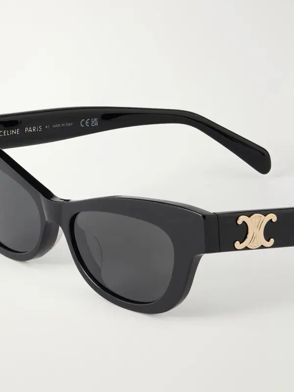 Celine Triomphe Cat-eye Acetate Sunglasses - Black