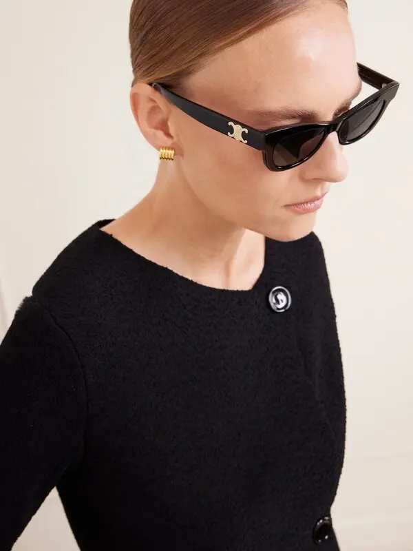 Celine Triomphe Cat-eye Acetate Sunglasses - Black