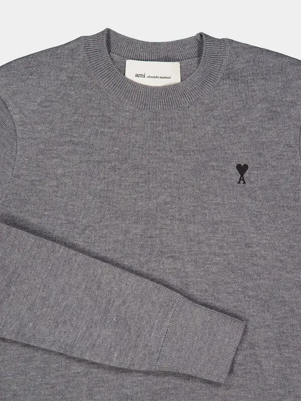 AMI Paris Logo Embroidered Crewneck Jumper