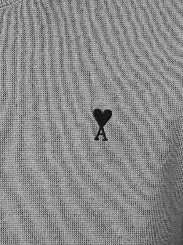 AMI Paris Logo Embroidered Crewneck Jumper - No
